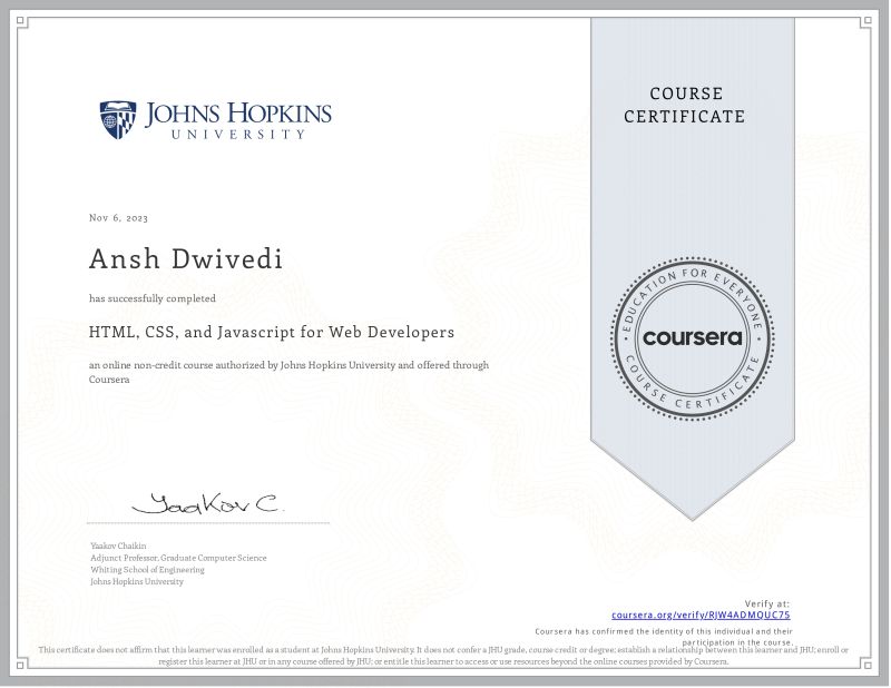 Ansh Dwivedi on LinkedIn: #html #css #javascript #coursera #webdevelopment Ansh Dwivedi on LinkedIn: #html #css #javascript #coursera #webdevelopment