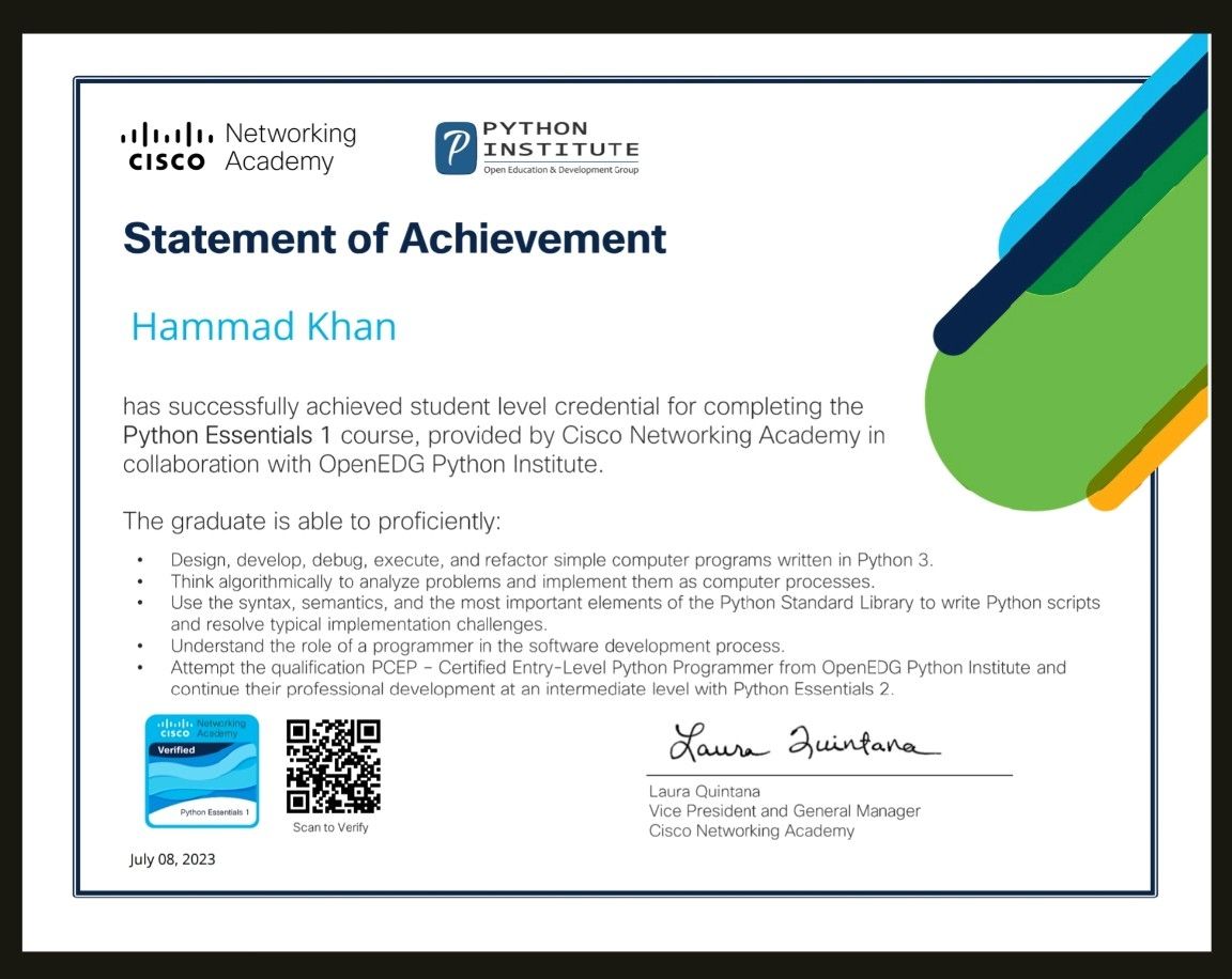 Hammad khan on LinkedIn: #python #connections #cisco #networking Hammad khan on LinkedIn: #python #connections #cisco #networking