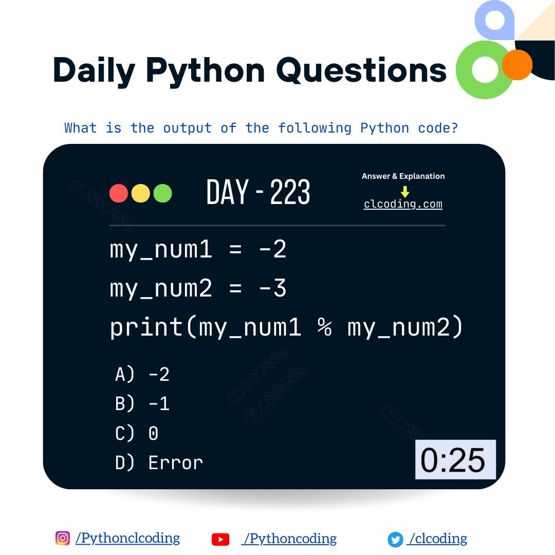 Python Coding on LinkedIn: Python Coding challenge - Day 223 | What is ... Python Coding on LinkedIn: Python Coding challenge - Day 223 | What is ...