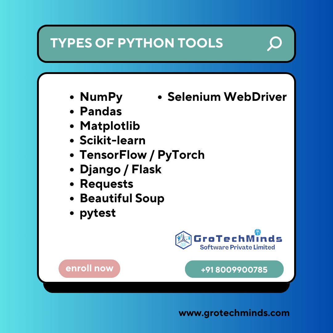 Venu Vignesh M on LinkedIn: Types of Python tools Python offers a wide ... Venu Vignesh M on LinkedIn: Types of Python tools Python offers a wide ...