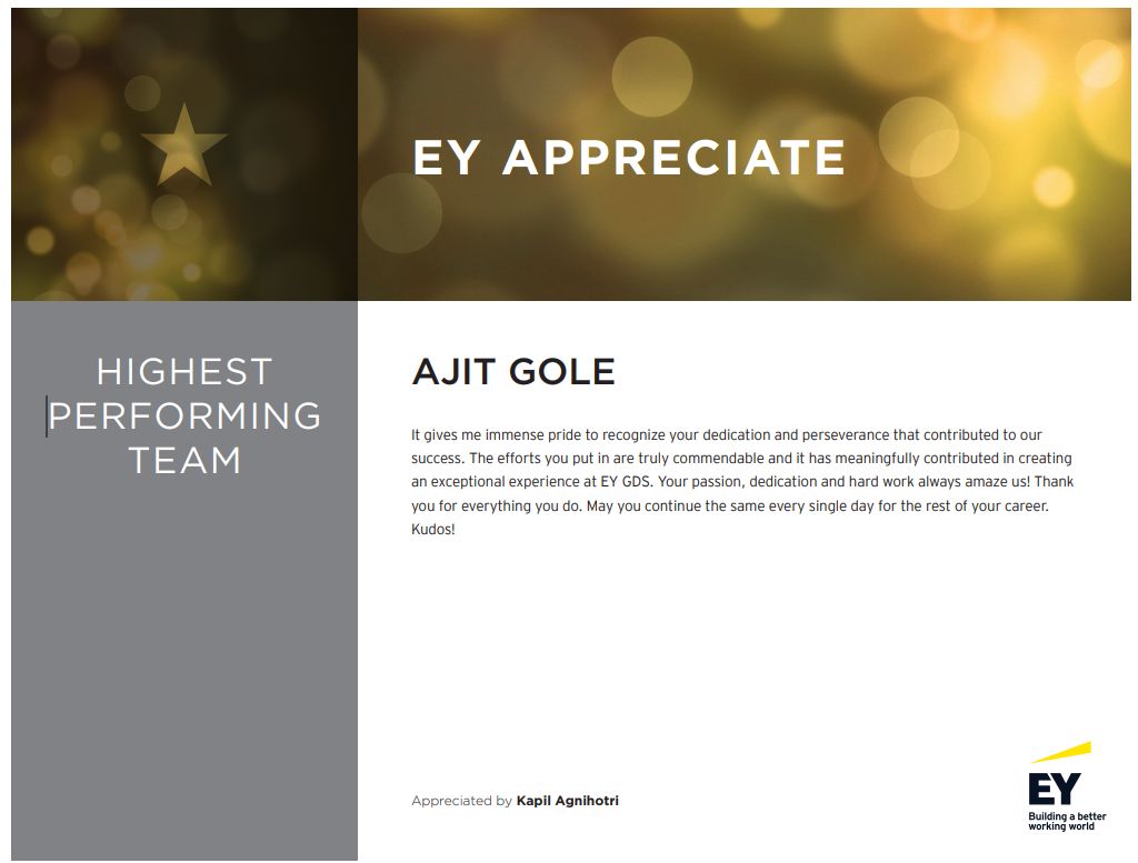 Ajit Gole on LinkedIn: Big thanks Kapil Agnihotri for recognizing my ... Ajit Gole on LinkedIn: Big thanks Kapil Agnihotri for recognizing my ...