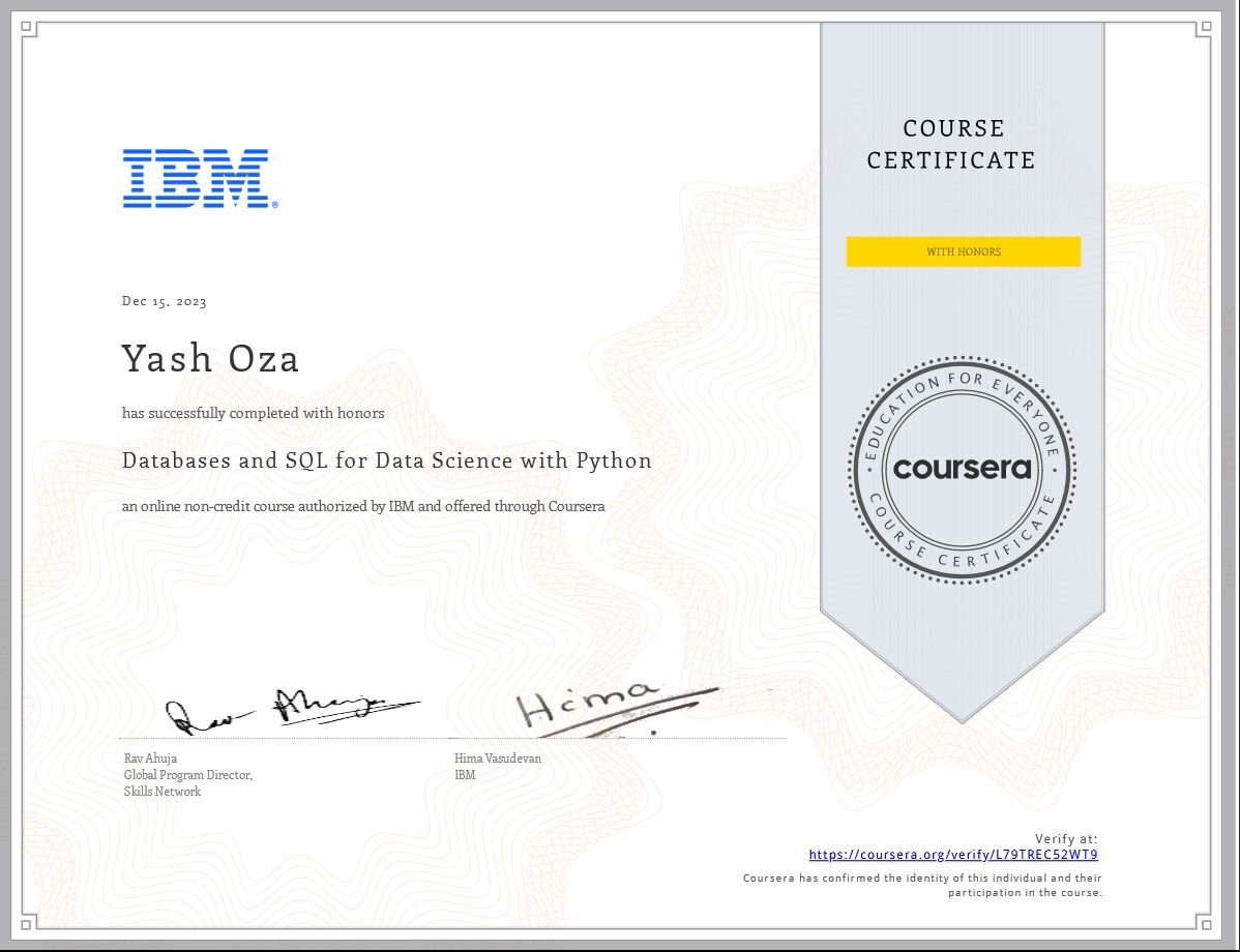 Yash Oza on LinkedIn: #coursera #sql #python Yash Oza on LinkedIn: #coursera #sql #python