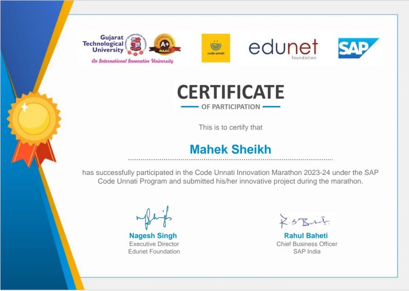 Mahek Sheikh on LinkedIn: #codeunnati #innovationmarathon #sap # ... Mahek Sheikh on LinkedIn: #codeunnati #innovationmarathon #sap # ...