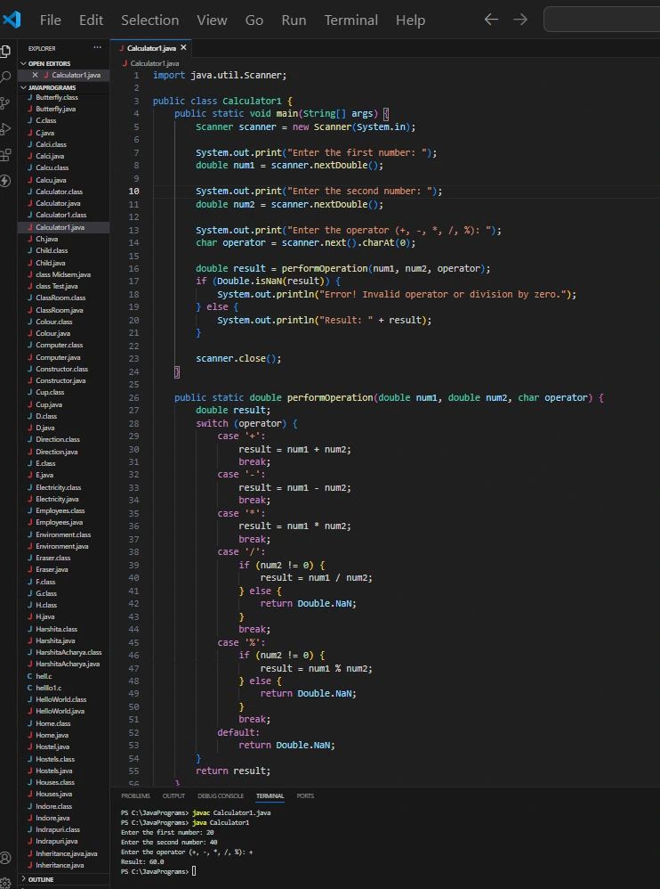 Resuming my Java journey with a calculator! | Harshita Acharya posted ... Resuming my Java journey with a calculator! | Harshita Acharya posted ...