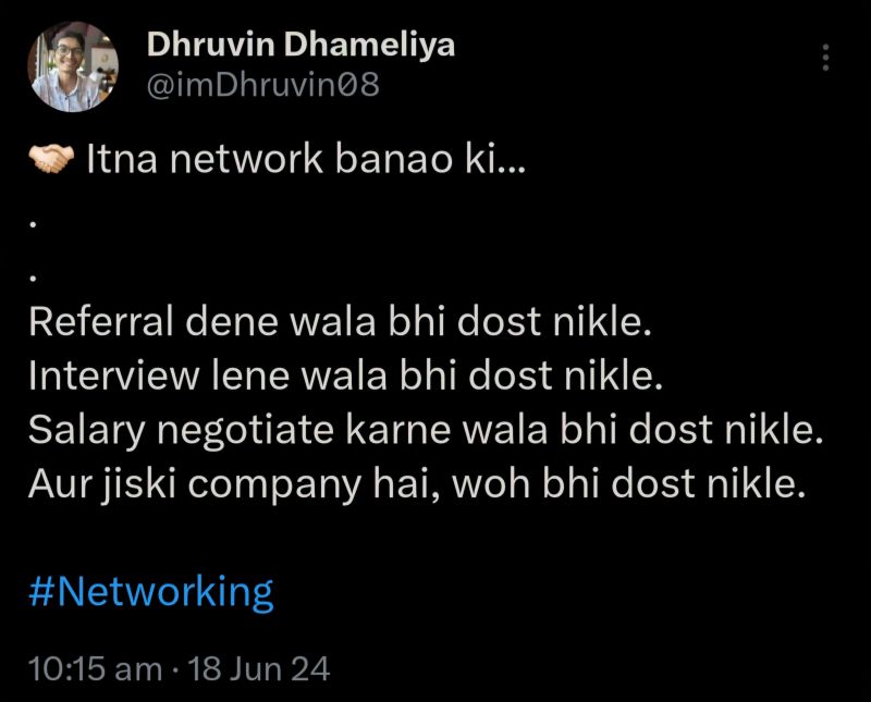 Dhruvin Dhameliya on LinkedIn: #networking #interview #jobsearch # ... Dhruvin Dhameliya on LinkedIn: #networking #interview #jobsearch # ...