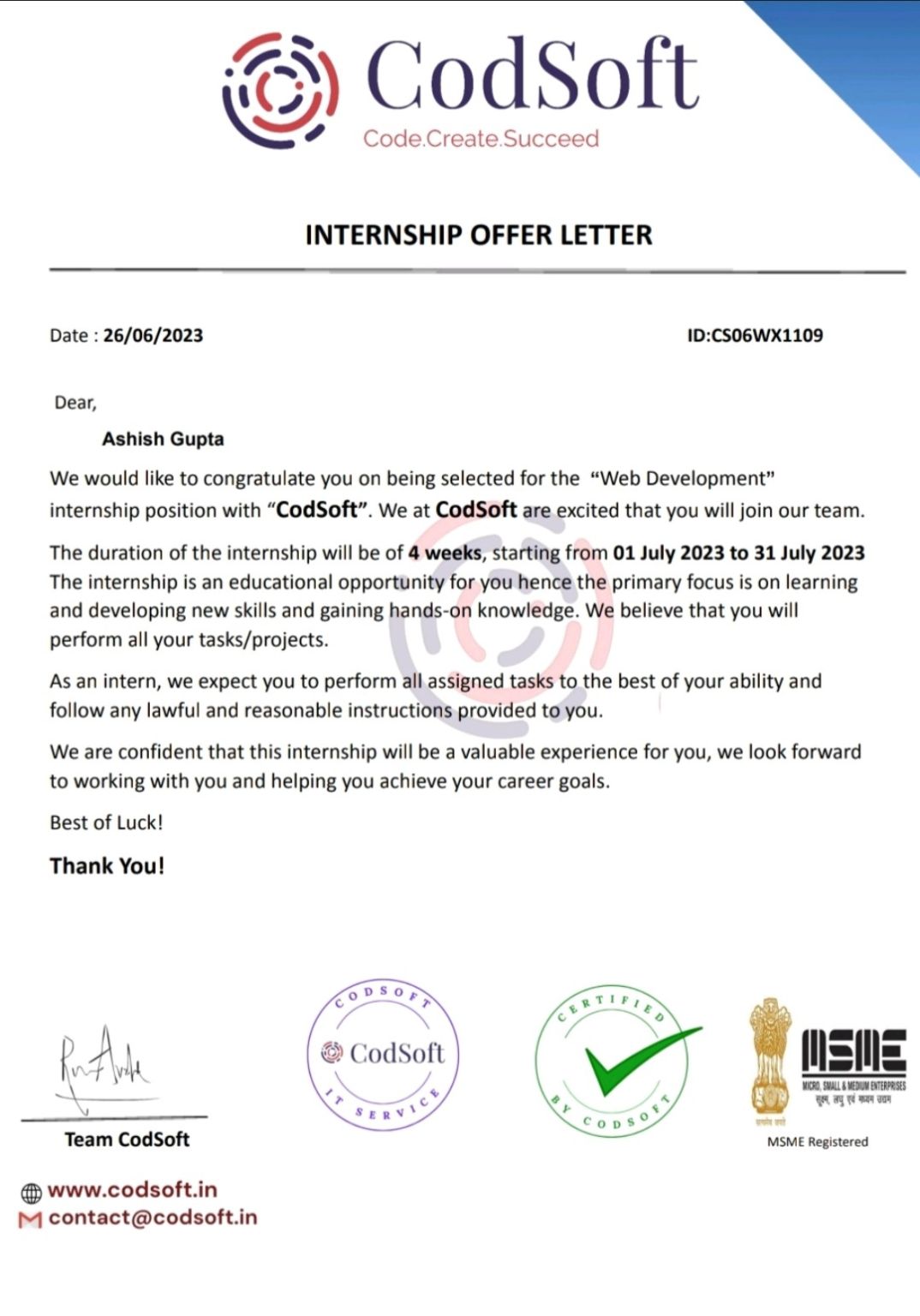 Ashish Gupta on LinkedIn: #codsoft #codsoft #codsoft #webdeveloper # ... Ashish Gupta on LinkedIn: #codsoft #codsoft #codsoft #webdeveloper # ...