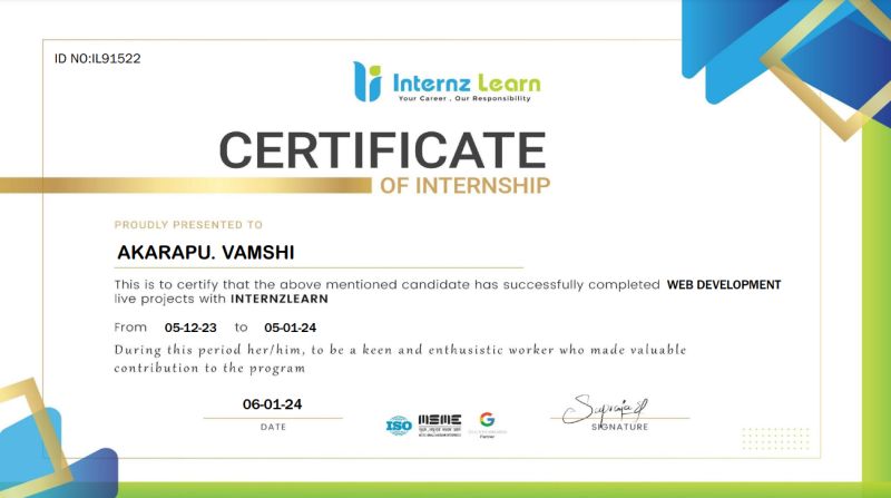 Vamshi Akarapu on LinkedIn: #webdevelopment #internshipexperience # ... Vamshi Akarapu on LinkedIn: #webdevelopment #internshipexperience # ...