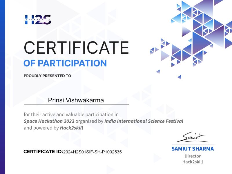 Prinsi Vishwakarma on LinkedIn: #spaceindia #hackathon #innovation Prinsi Vishwakarma on LinkedIn: #spaceindia #hackathon #innovation