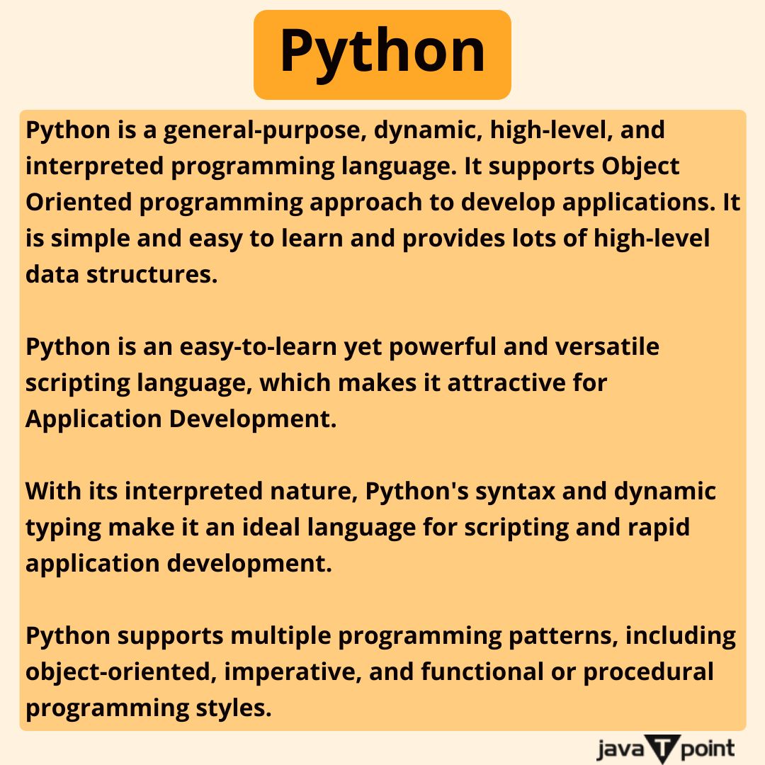 Learn about Python and its features | Tpoint Tech posted on the topic ... Learn about Python and its features | Tpoint Tech posted on the topic ...