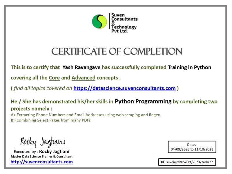 Yash Ravangave on LinkedIn: #suvenconsultants #pythonprogramming #regex ... Yash Ravangave on LinkedIn: #suvenconsultants #pythonprogramming #regex ...