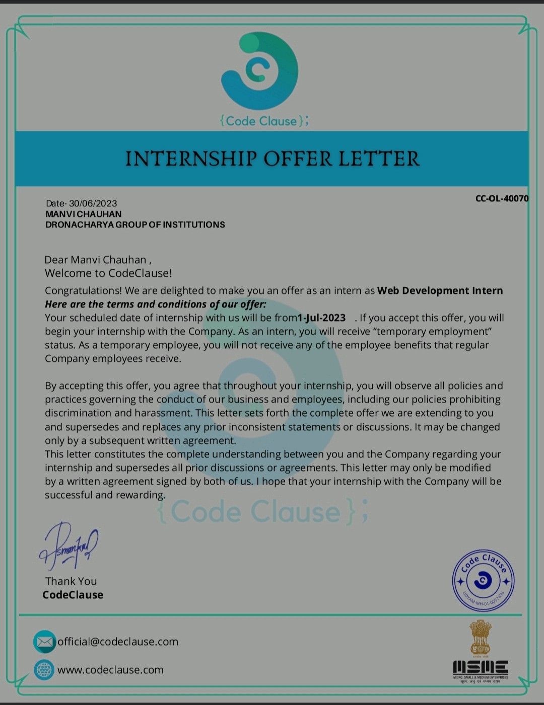 Manvi Chauhan on LinkedIn: #connections #intern #codeclause Manvi Chauhan on LinkedIn: #connections #intern #codeclause