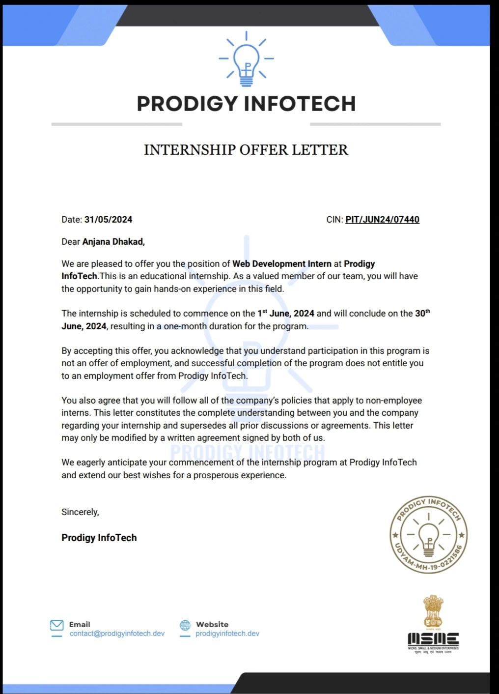 Anjana Dhakad on LinkedIn: #newbeginnings #prodigyinfotech #excited Anjana Dhakad on LinkedIn: #newbeginnings #prodigyinfotech #excited