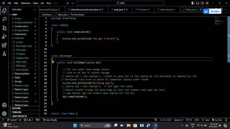 Tisha Gupta on LinkedIn: #java #dsa #interfaces #learningjourney #pwskills Tisha Gupta on LinkedIn: #java #dsa #interfaces #learningjourney #pwskills