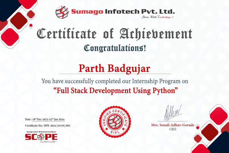 Parth Badgujar on LinkedIn: #fullstackdevelopment #python # ... Parth Badgujar on LinkedIn: #fullstackdevelopment #python # ...