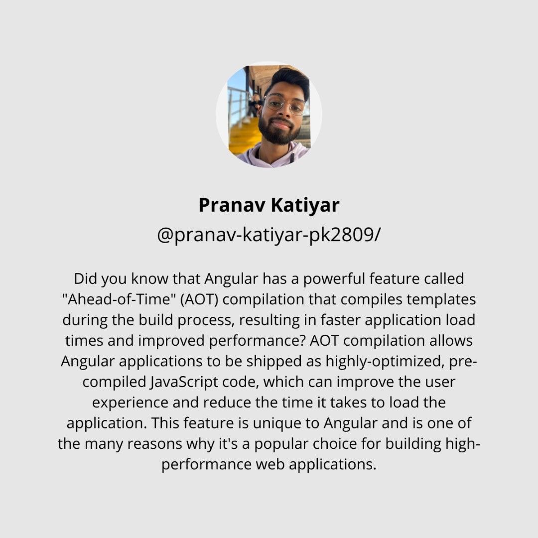 Pranav Katiyar on LinkedIn: #angular #angulardeveloper #aot Pranav Katiyar on LinkedIn: #angular #angulardeveloper #aot