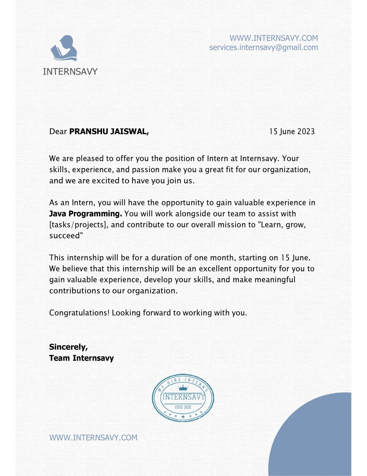 Pranshu Jaiswal on LinkedIn: #connections #javaprogramming #intern Pranshu Jaiswal on LinkedIn: #connections #javaprogramming #intern