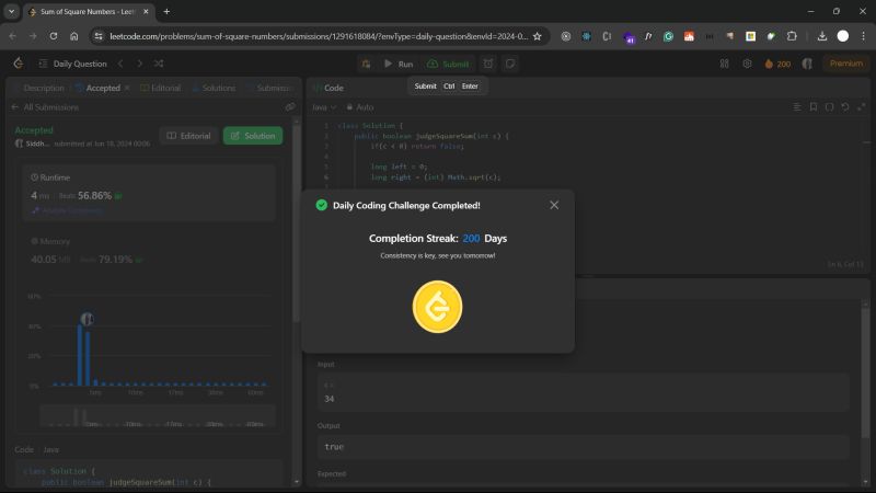 Siddhesh Bhosale on LinkedIn: #200daysofcode #leetcode #codingjourney Siddhesh Bhosale on LinkedIn: #200daysofcode #leetcode #codingjourney