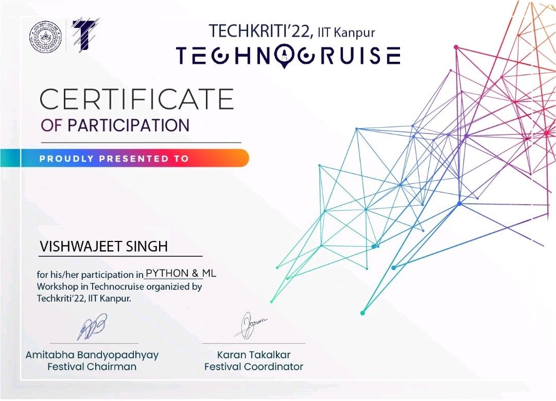 Vishwajeet Singh on LinkedIn: complete python and ML by iit Kanpur! and ... Vishwajeet Singh on LinkedIn: complete python and ML by iit Kanpur! and ...