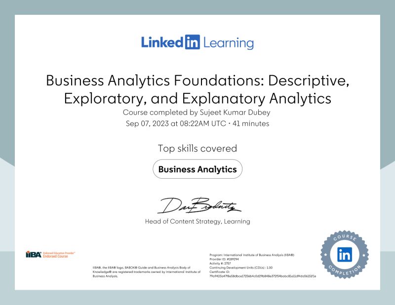 Sujeet Kumar Dubey on LinkedIn: Certificate of Completion Sujeet Kumar Dubey on LinkedIn: Certificate of Completion