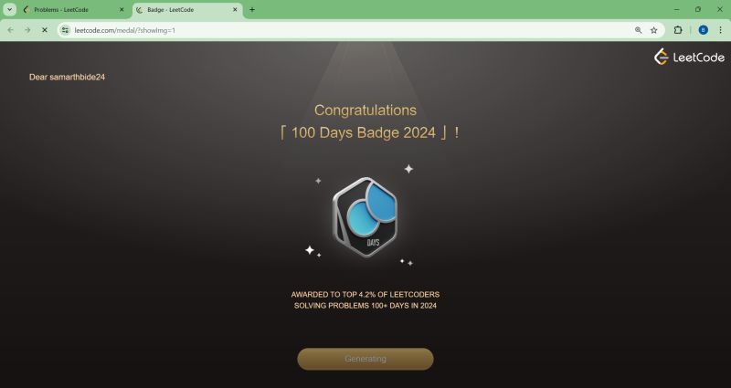 Samarth Bide on LinkedIn: #leetcode #100daysbadge #codingjourney # ... Samarth Bide on LinkedIn: #leetcode #100daysbadge #codingjourney # ...