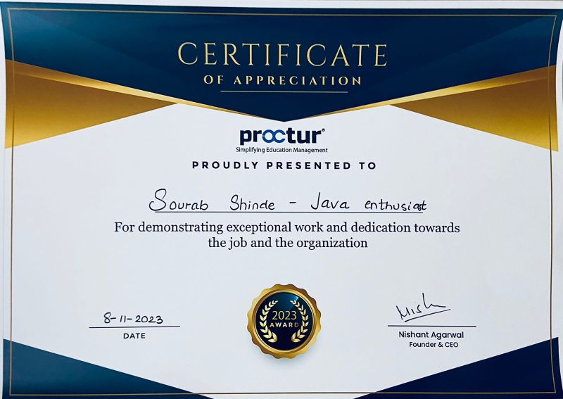 Sourab Shinde on LinkedIn: #java #appreciation #continuouslearning Sourab Shinde on LinkedIn: #java #appreciation #continuouslearning