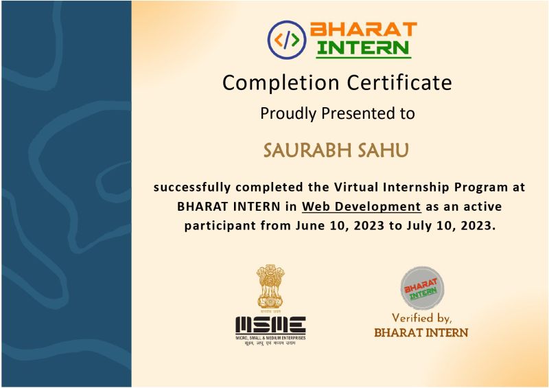 Saurabh Sahu on LinkedIn: #internshipcompletion #professionalgrowth # ... Saurabh Sahu on LinkedIn: #internshipcompletion #professionalgrowth # ...