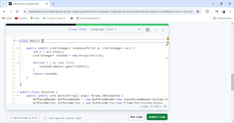 Vinaysing Rajput on LinkedIn: #java #coding #hackerrank #leftrotation # ... Vinaysing Rajput on LinkedIn: #java #coding #hackerrank #leftrotation # ...