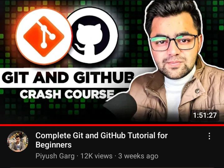 Watch this amazing video tutorial on git and github by PIYUSH GARG ... Watch this amazing video tutorial on git and github by PIYUSH GARG ...