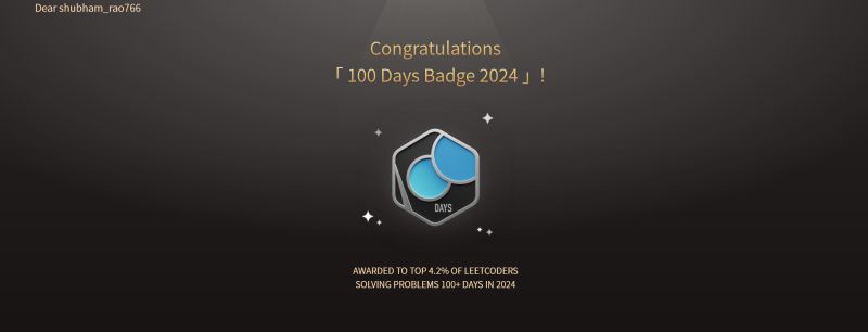 Kumar Shubham Rao on LinkedIn: I got a 100 day LeetCode badge😇😇😇 As I’m ... Kumar Shubham Rao on LinkedIn: I got a 100 day LeetCode badge😇😇😇 As I’m ...