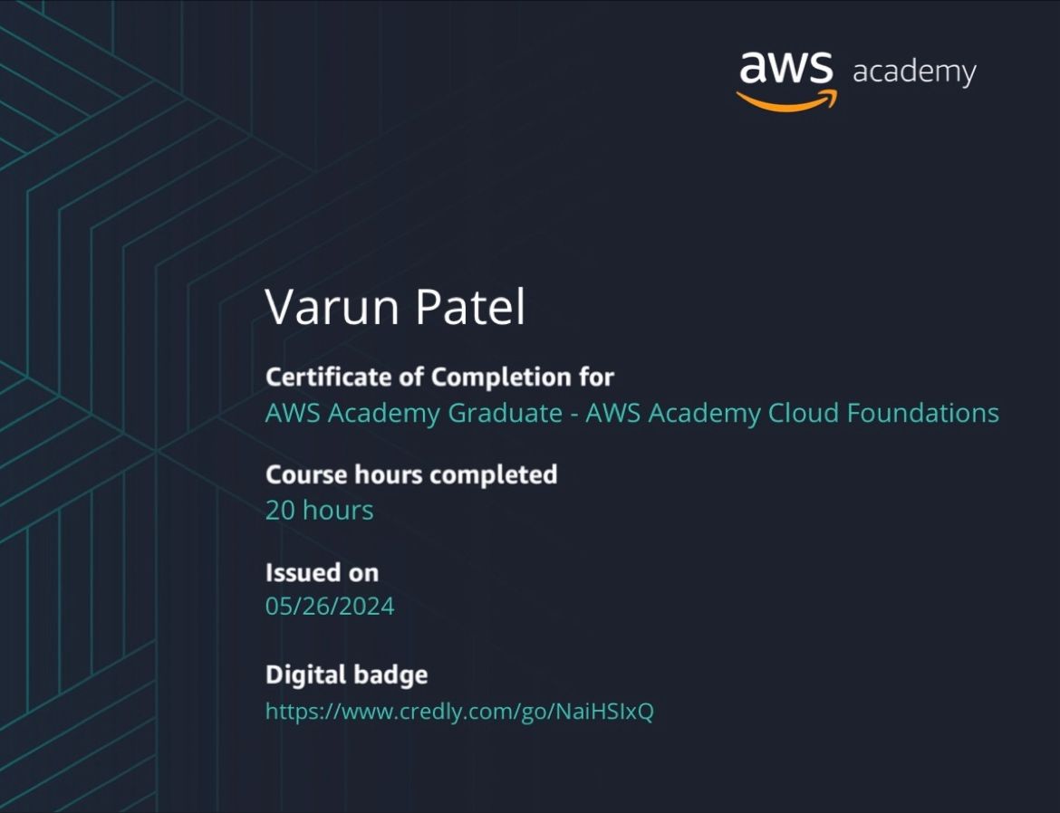 Varun Patel on LinkedIn: #aws #cloudcomputing #certification # ... Varun Patel on LinkedIn: #aws #cloudcomputing #certification # ...