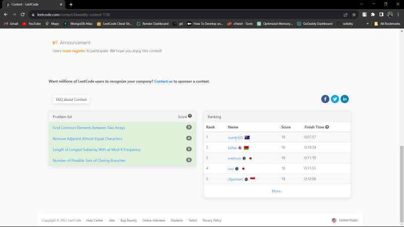 Tanuj Bhatt on LinkedIn: Biweekly Contest 119 on LeetCode . 4 question ... Tanuj Bhatt on LinkedIn: Biweekly Contest 119 on LeetCode . 4 question ...