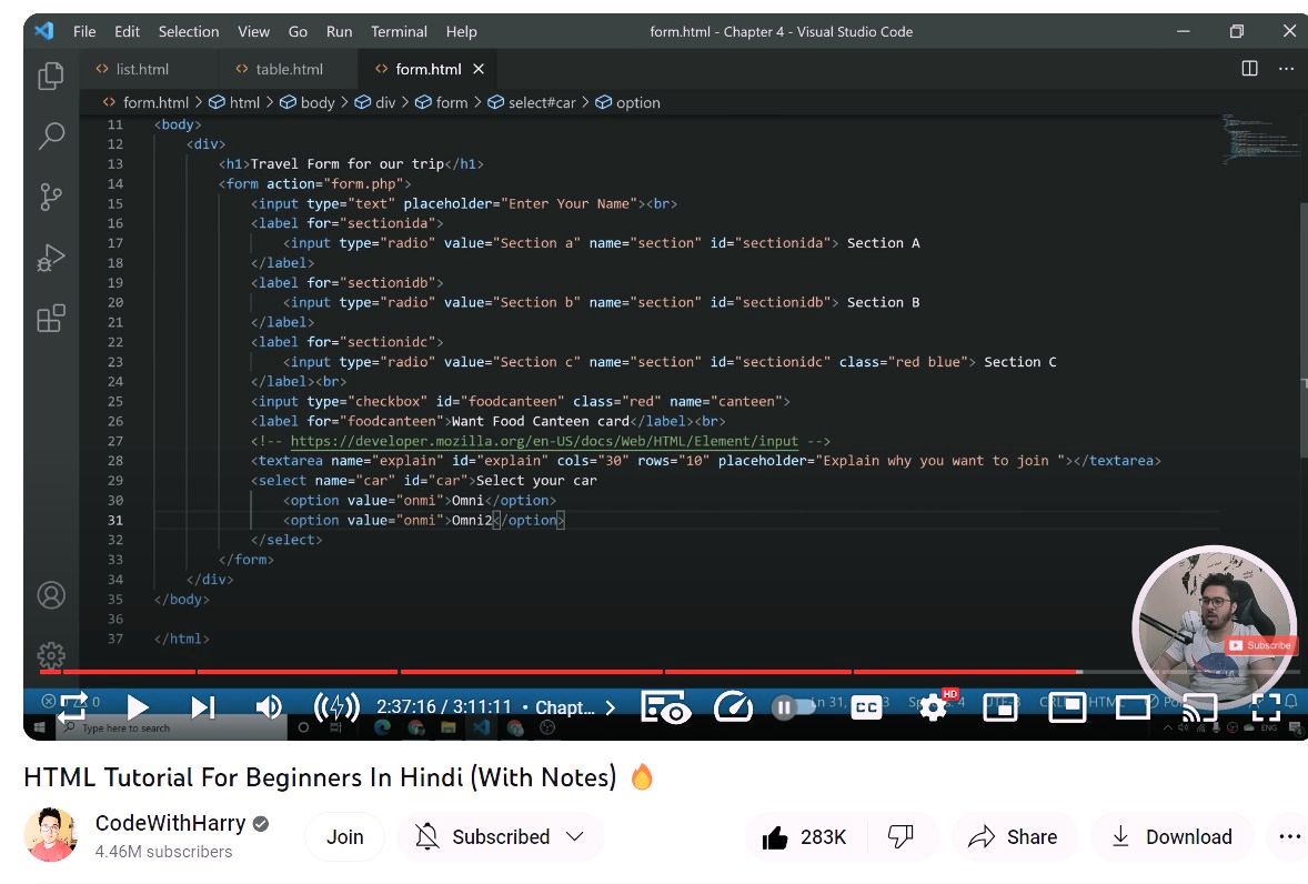 Hardik Goel on LinkedIn: #codewithharry #htmltutorialcompletion # ... Hardik Goel on LinkedIn: #codewithharry #htmltutorialcompletion # ...
