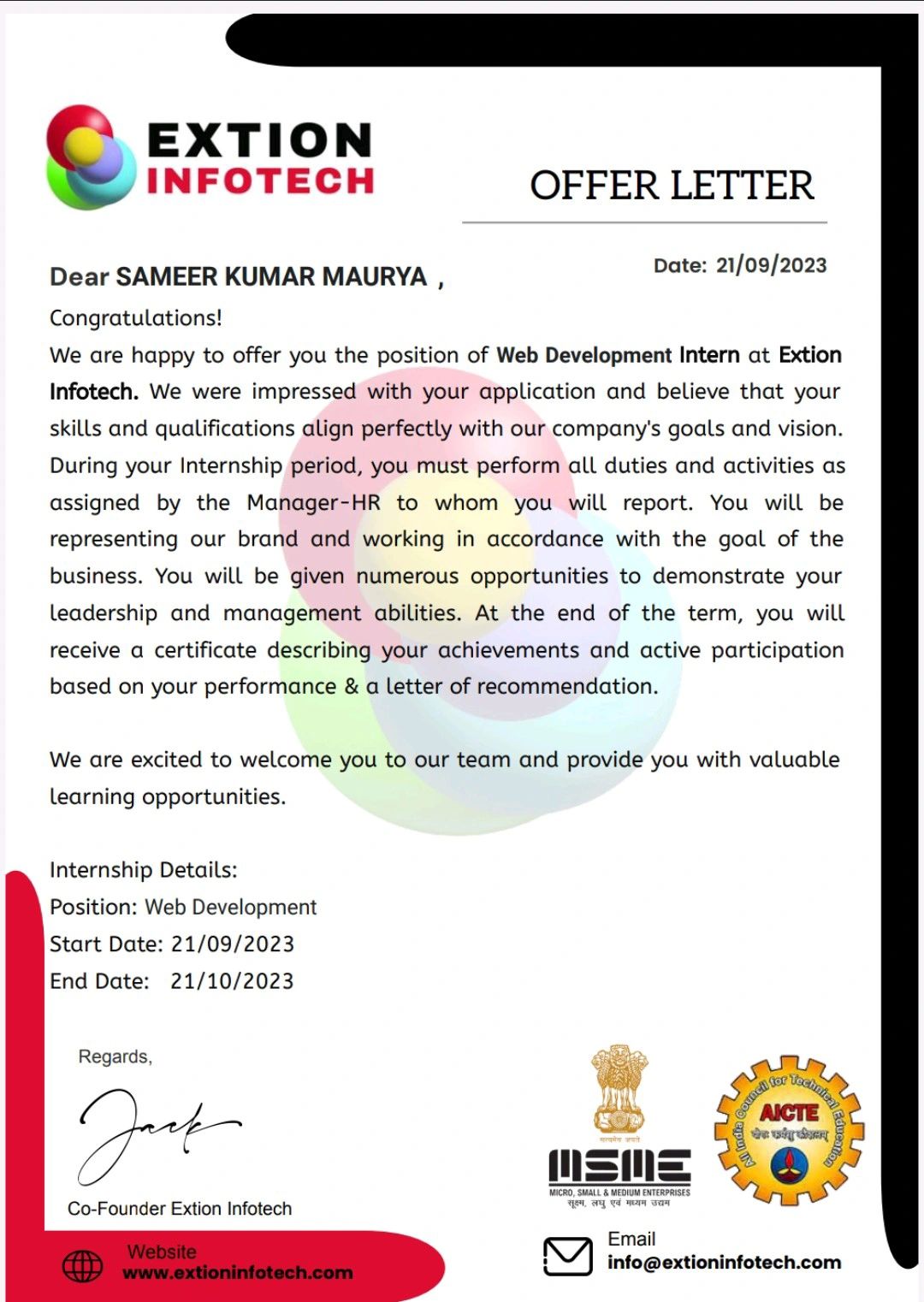 Sameer Kumar Maurya on LinkedIn: #internship #webdevelopment Sameer Kumar Maurya on LinkedIn: #internship #webdevelopment