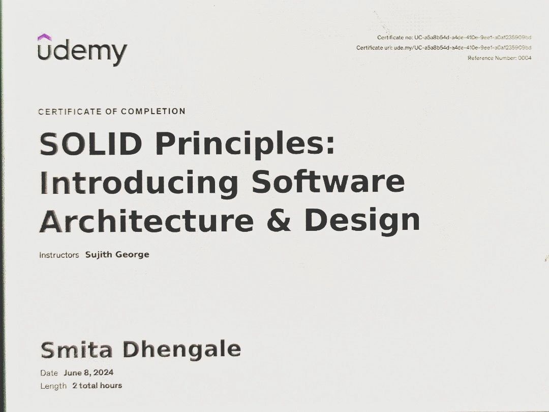 Smita Dhengale on LinkedIn: #softwaredevelopment #udemy #continuouslearning Smita Dhengale on LinkedIn: #softwaredevelopment #udemy #continuouslearning