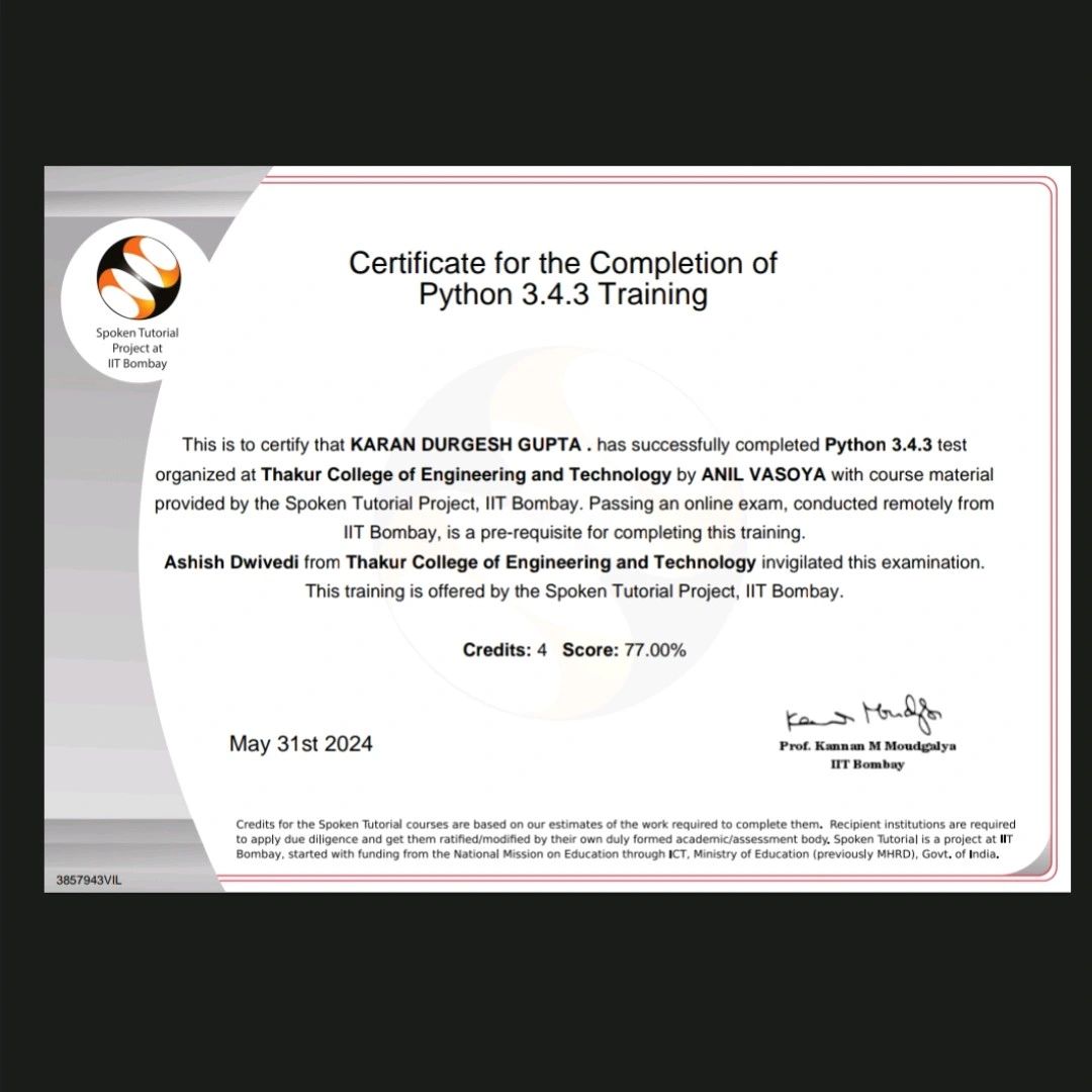 Karan Gupta on LinkedIn: Thrilled to announce that I've successfully ... Karan Gupta on LinkedIn: Thrilled to announce that I've successfully ...