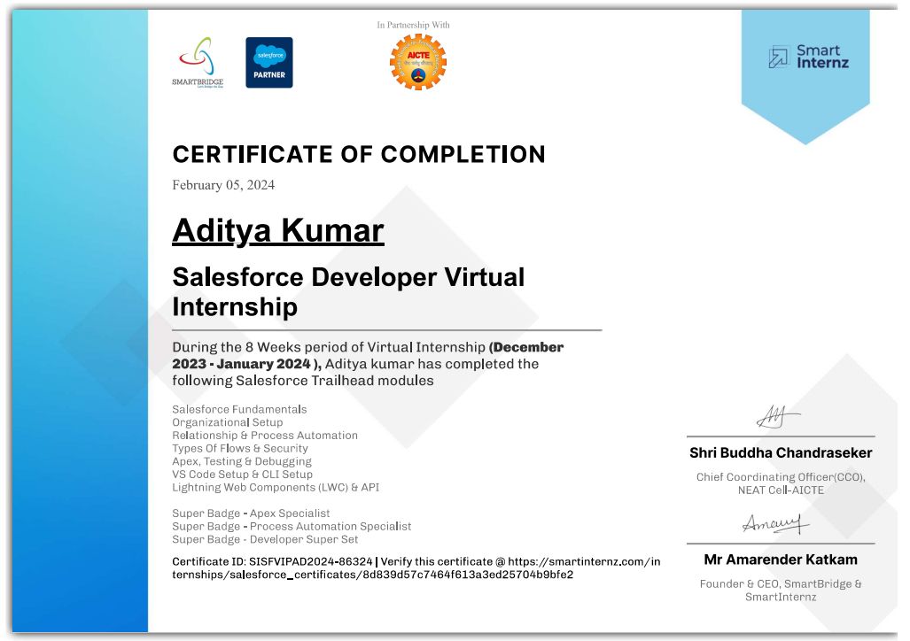 Aditya kumar on LinkedIn: #trailblazer #salesforcedeveloper # ... Aditya kumar on LinkedIn: #trailblazer #salesforcedeveloper # ...