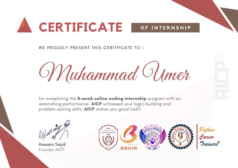 Muhammad Umer on LinkedIn: #aicpinternshipjourney #ai #python Muhammad Umer on LinkedIn: #aicpinternshipjourney #ai #python