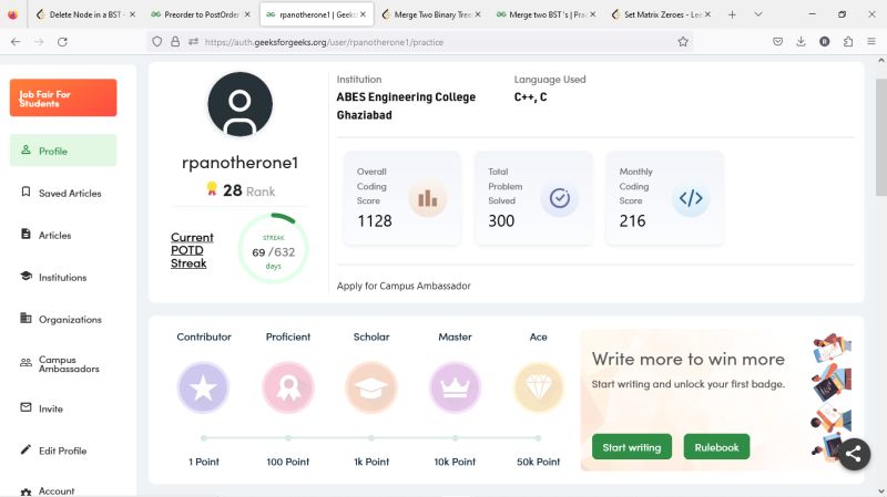 Rahul Prajapati on LinkedIn: #dsa #gfg #problemsolving #programming Rahul Prajapati on LinkedIn: #dsa #gfg #problemsolving #programming