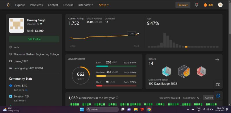 Umang Singh on LinkedIn: #leetcodestreak #leetcodetshirt #codingjourney ... Umang Singh on LinkedIn: #leetcodestreak #leetcodetshirt #codingjourney ...