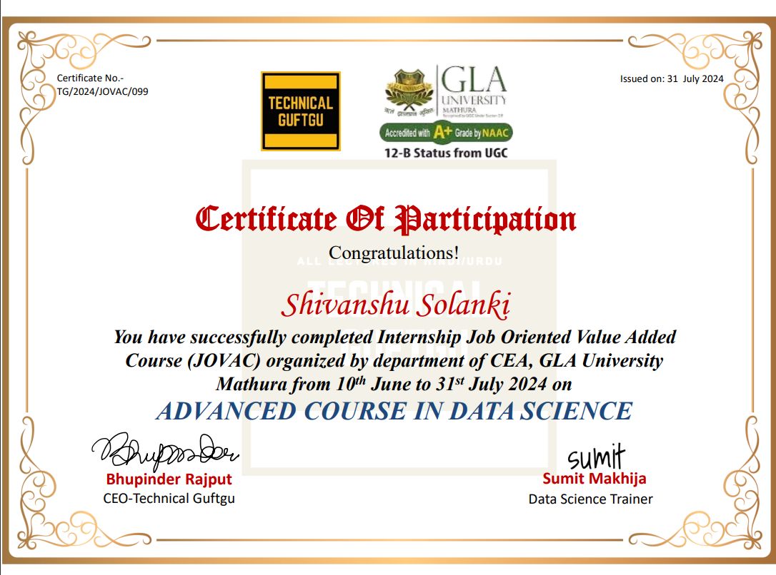 Shivanshu Solanki on LinkedIn: #glau #datascience #machinelearning # ... Shivanshu Solanki on LinkedIn: #glau #datascience #machinelearning # ...