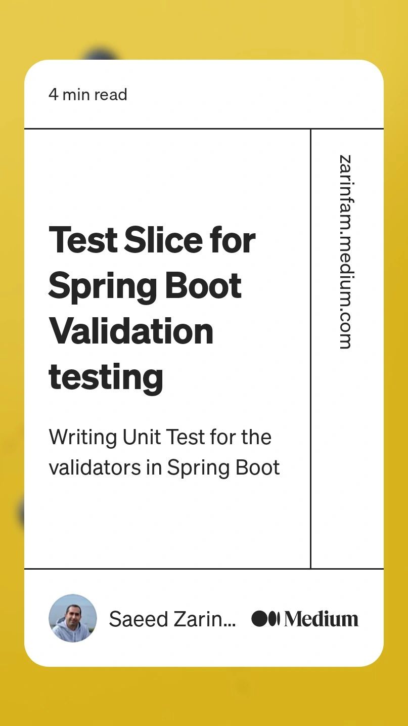 Saeed Zarinfam on LinkedIn: #springboot #testing Saeed Zarinfam on LinkedIn: #springboot #testing