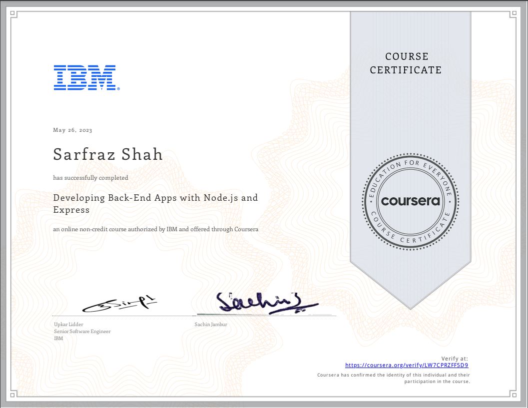 Sarfraz Shah on LinkedIn: #courseracoursecompletion #nodejs #express # ... Sarfraz Shah on LinkedIn: #courseracoursecompletion #nodejs #express # ...