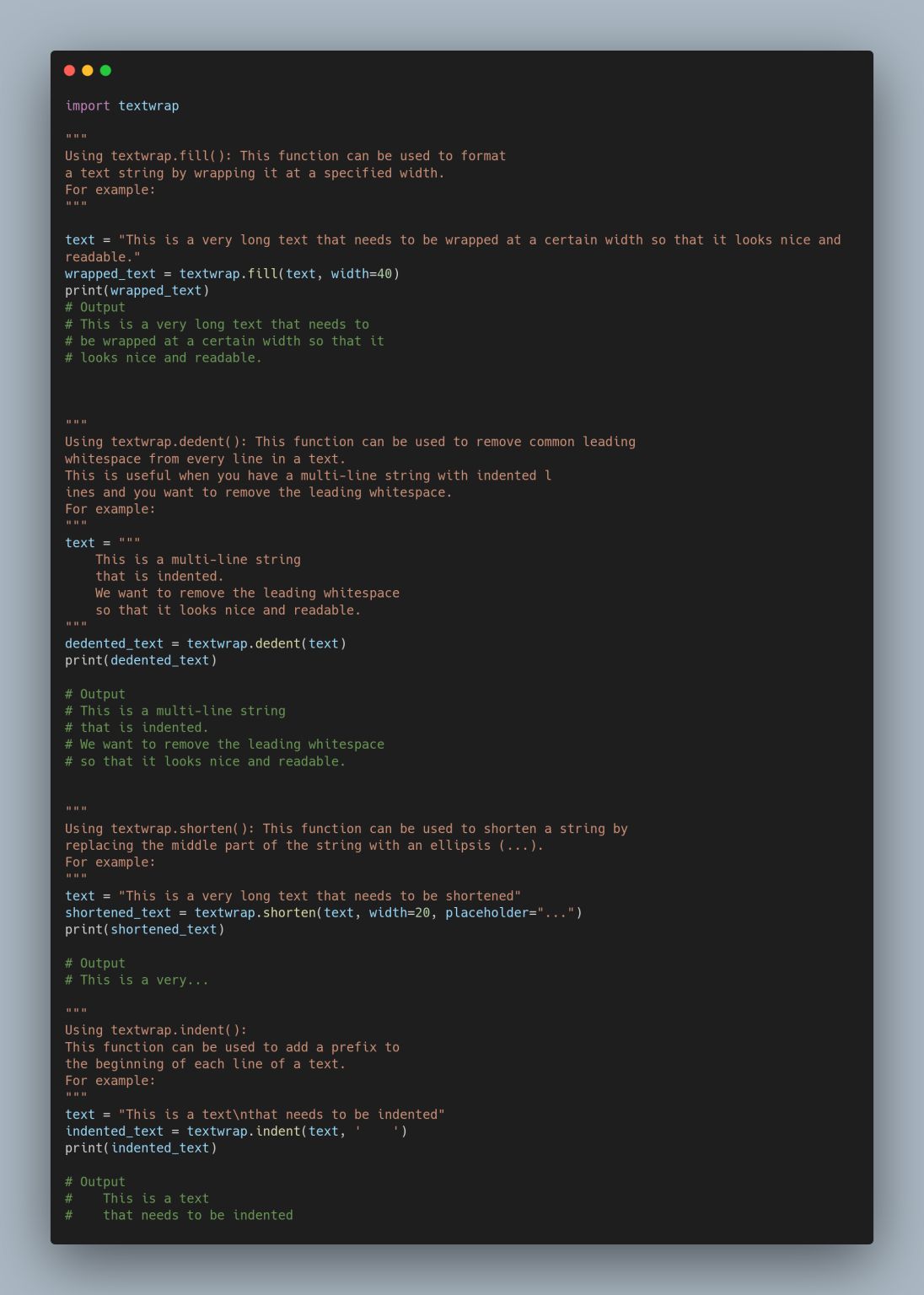 Ropali Munshi on LinkedIn: #python #programming #textwrapping Ropali Munshi on LinkedIn: #python #programming #textwrapping