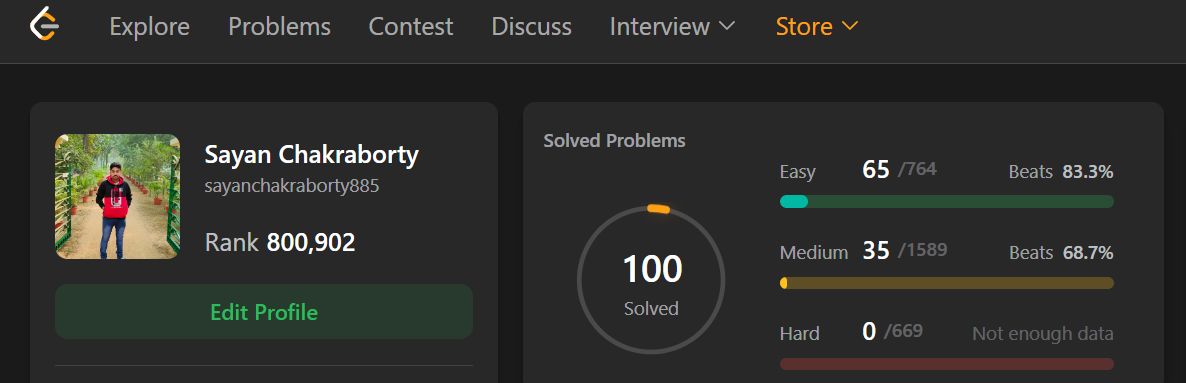 Sayan Chakraborty on LinkedIn: 🚀 Just completed 100 LeetCode questions ... Sayan Chakraborty on LinkedIn: 🚀 Just completed 100 LeetCode questions ...