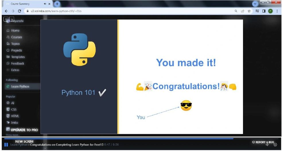 Priyanshi Magar on LinkedIn: #python #learning #techskills #scrimba Priyanshi Magar on LinkedIn: #python #learning #techskills #scrimba