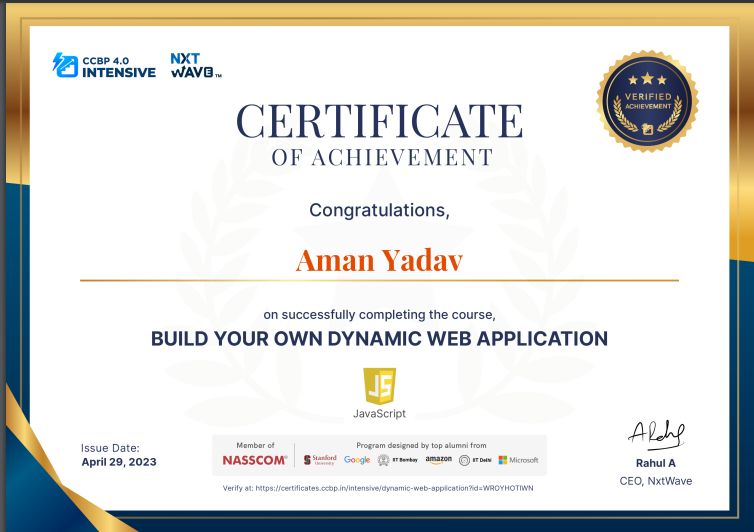 Aman Yadav on LinkedIn: #ccbp #nxtwave #reactjs #python #coding # ... Aman Yadav on LinkedIn: #ccbp #nxtwave #reactjs #python #coding # ...