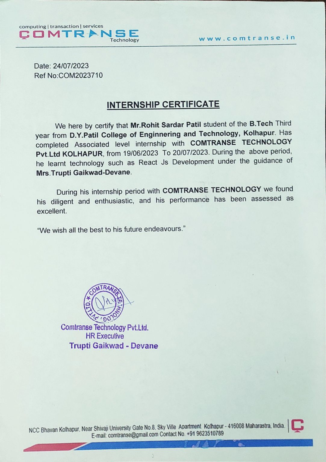 Rohit Patil on LinkedIn: #reactjs #internshipcomplete Rohit Patil on LinkedIn: #reactjs #internshipcomplete