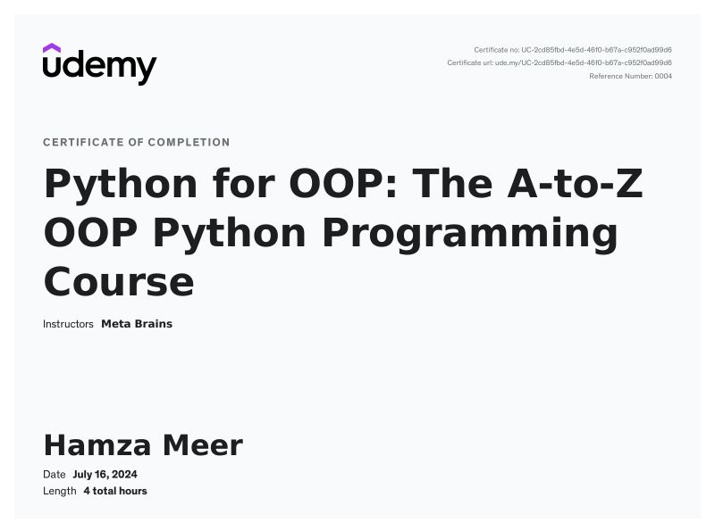 Hamza Meer on LinkedIn: #python #oop #programming #softwaredevelopment ... Hamza Meer on LinkedIn: #python #oop #programming #softwaredevelopment ...