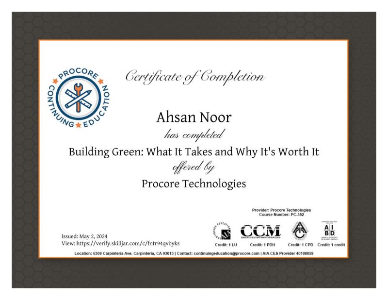 Ahsan Noor on LinkedIn: #greenbuilding #sustainability #procore Ahsan Noor on LinkedIn: #greenbuilding #sustainability #procore