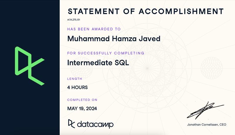 Muhammad Hamza Javed on LinkedIn: #sql #dataanalysis #dataengineer # ... Muhammad Hamza Javed on LinkedIn: #sql #dataanalysis #dataengineer # ...